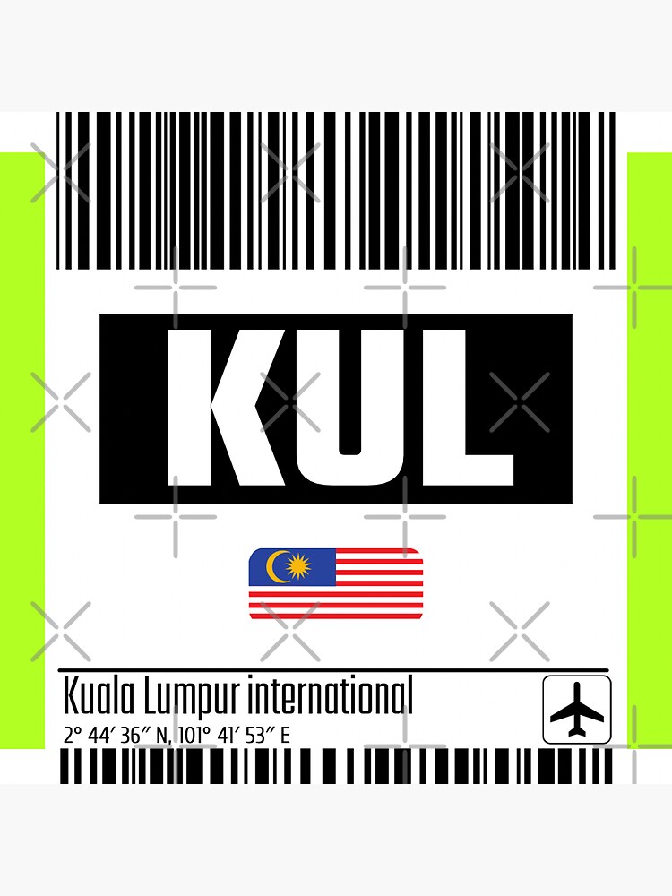 "Kuala Lumpur (KUL) Airport mini Luggage Tag" Sticker for Sale by ...