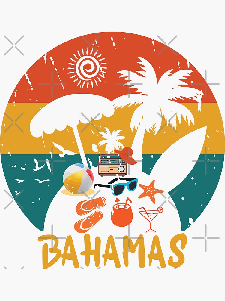 "Bahamas Caribe Exotic Tropical Beach Vacation Matching Trip" Sticker ...