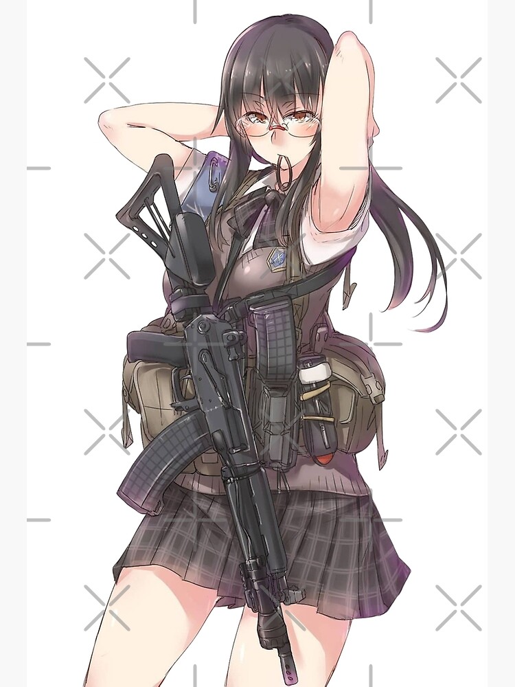 "Anime Girl Gun" Poster for Sale by kittiescuties | Redbubble