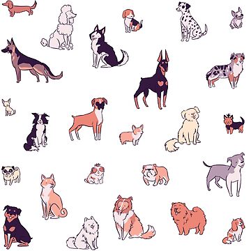"Dogs, dogs and more dogs - 25 dog breeds sticker pack for dog lovers ...