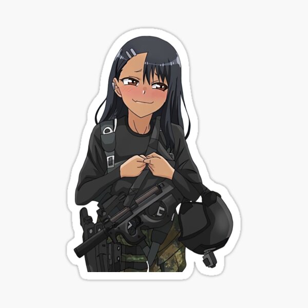 "Military Anime Girl" Sticker for Sale by kittiescuties | Redbubble