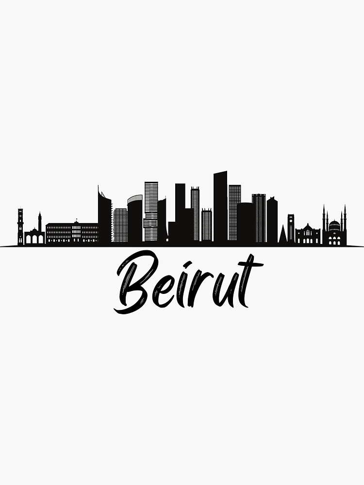 "Classic Beirut Lebanon Skyline Cityscape Silhouette" Sticker for Sale ...