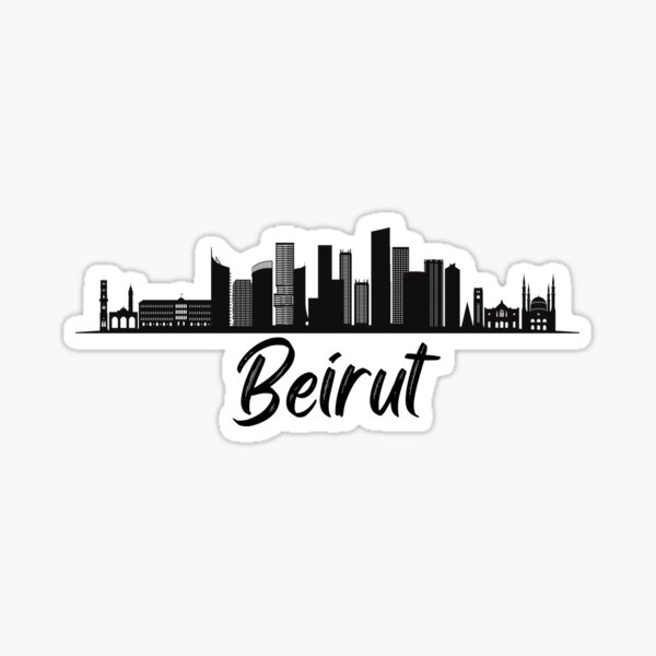 "Classic Beirut Lebanon Skyline Cityscape Silhouette" Sticker for Sale ...