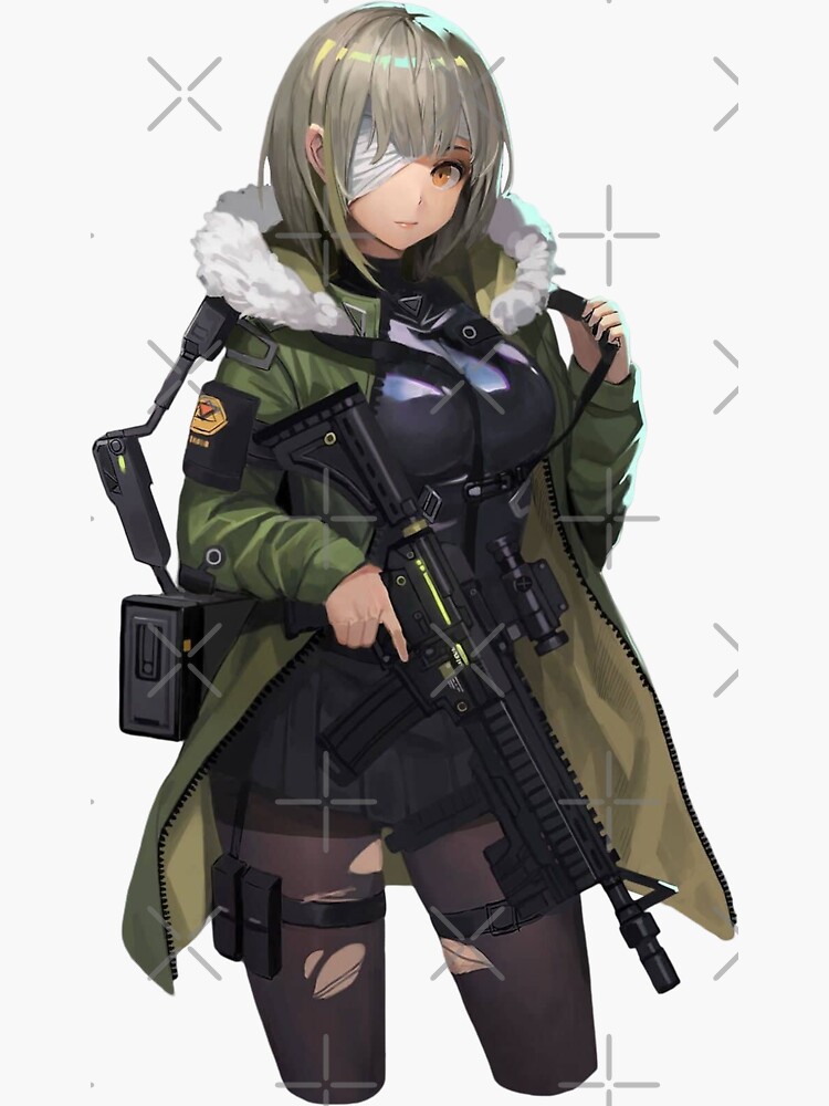 "Anime Girl Gun" Sticker for Sale by kittiescuties | Redbubble