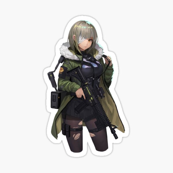 "Anime Girl Gun" Sticker for Sale by kittiescuties | Redbubble