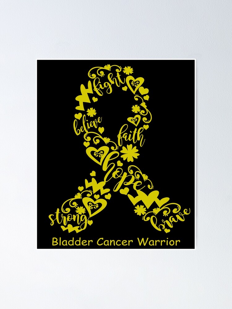 Poster « Guerrier du cancer de la vessie - Ruban du cancer de la vessie ...