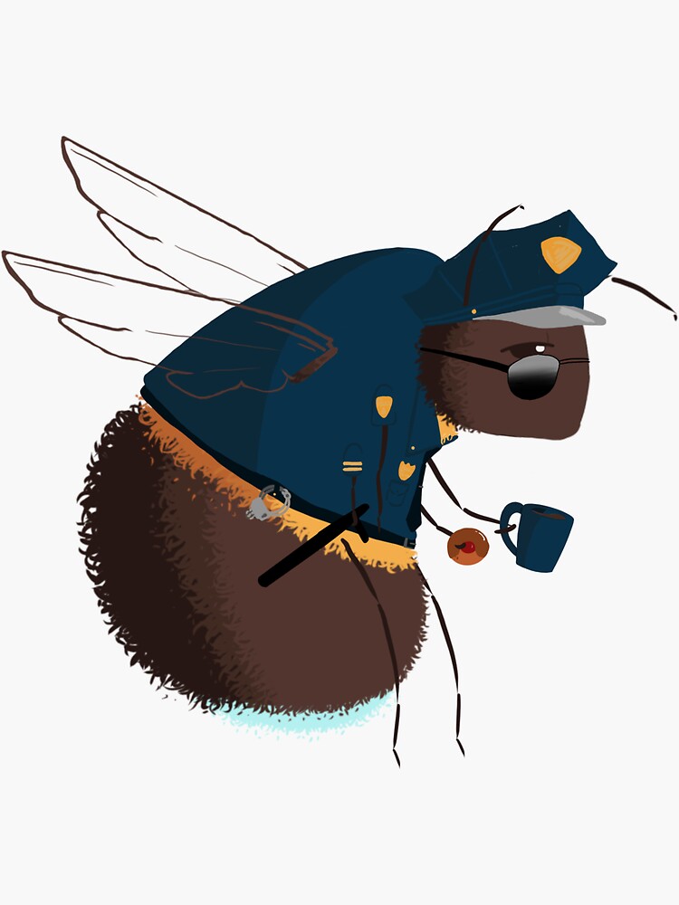 "Police Bumble Bee" Sticker for Sale by BusiestBeeArt | Redbubble