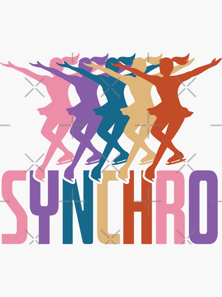 "figure skating synchro skatingTshirt" Sticker for Sale by Glitche-Shop ...