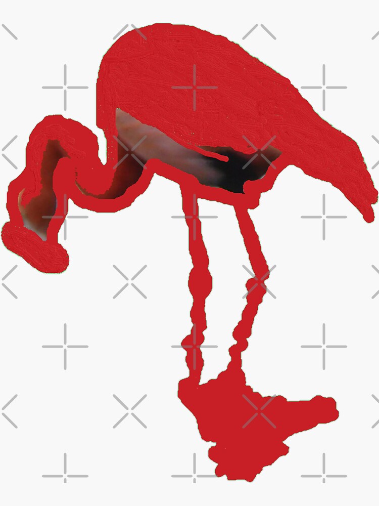 "Flamingo in Ruby Red" Sticker for Sale by Cowboy-Folly | Redbubble