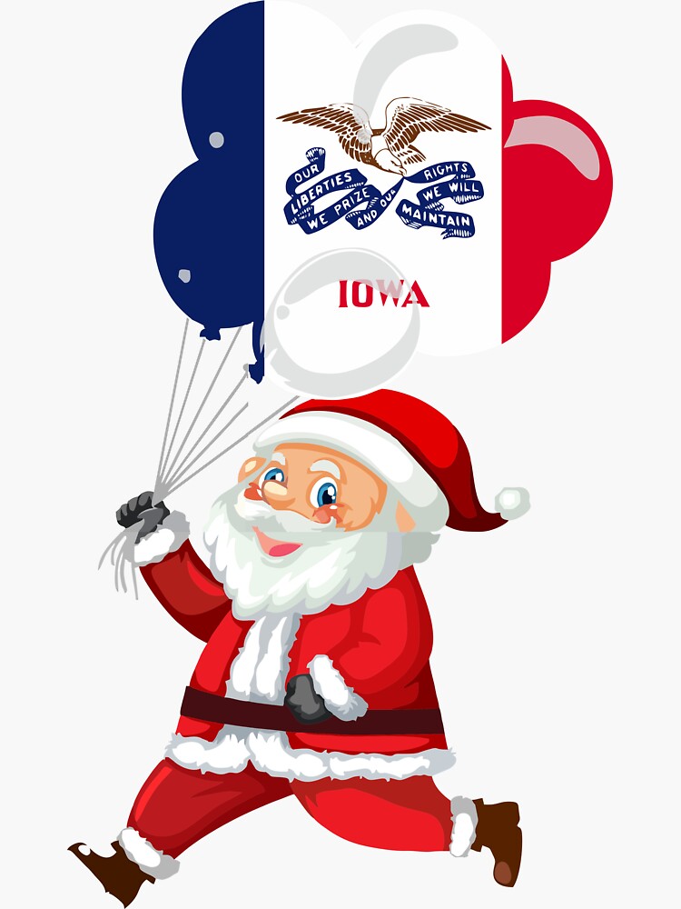 "Merry Christmas from Iowa" Sticker for Sale by Fanzzi | Redbubble