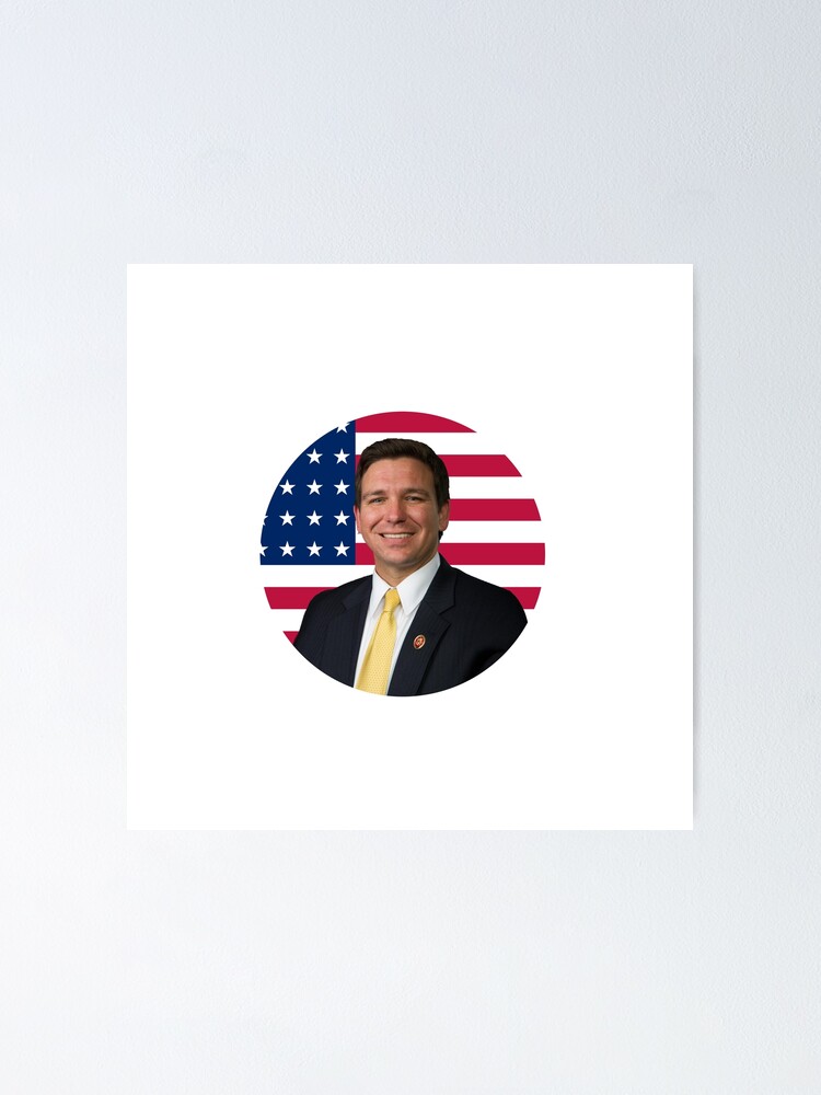 "Ron DeSantis American Flag" Poster for Sale by PoliVault | Redbubble