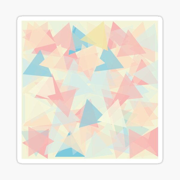 "Red Yellow blue Layers Shades Geometric Triangles Pattern" Sticker for ...