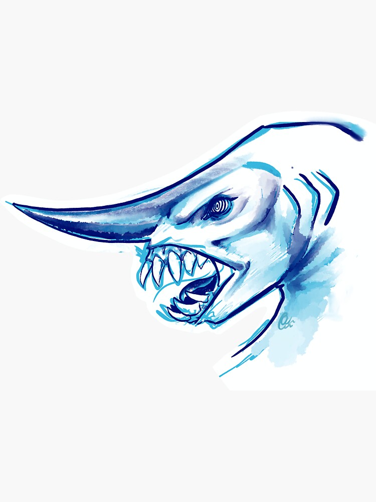 "Sea Monster Snarl" Sticker for Sale by CyberFossil | Redbubble