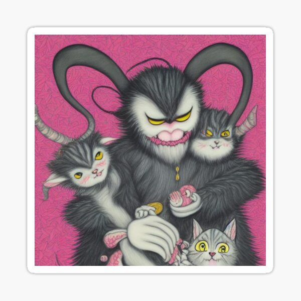 "Krampus gives good skritches." Sticker for Sale by fnord33 | Redbubble