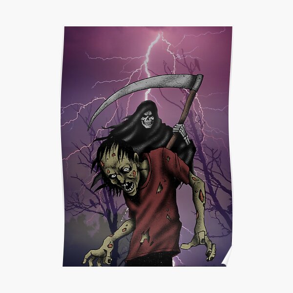 "Death of a Zombie - Cartoon Zombie Art" Poster for Sale by peterforg8 ...