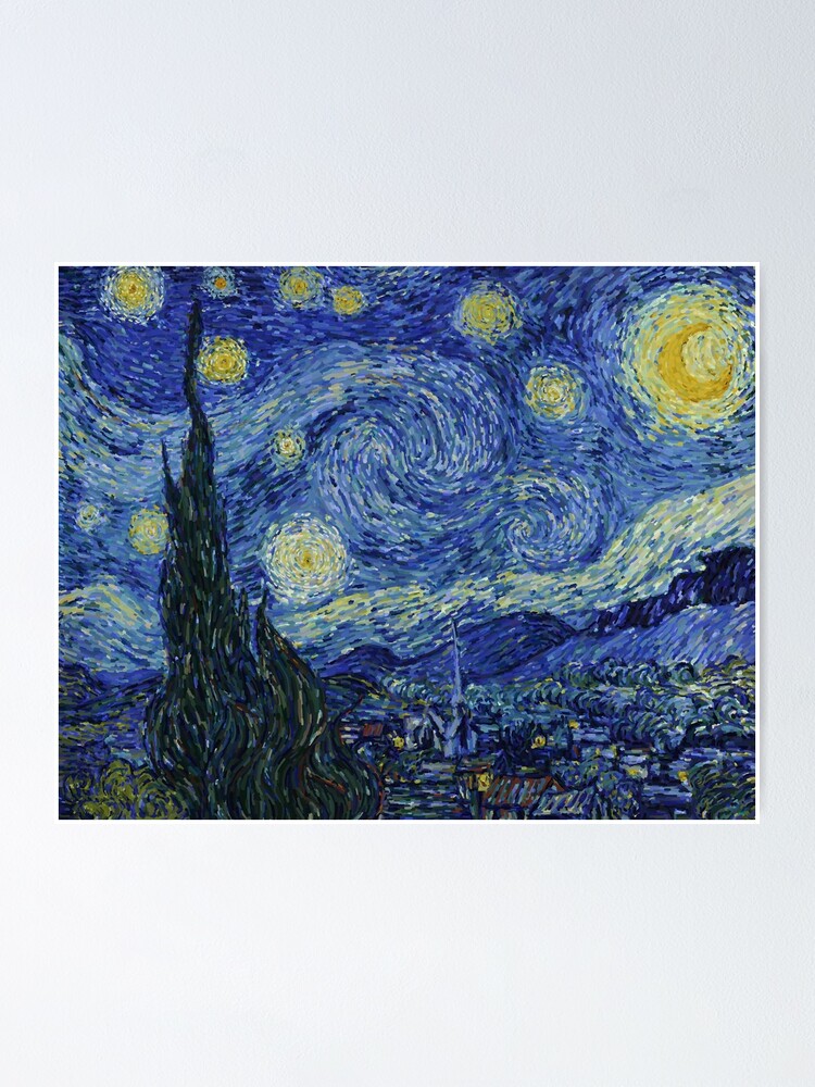 "starry night Van Gogh ( digital art illustration )" Poster for Sale by ...
