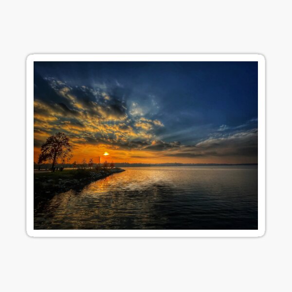 "Lake Sunset #1" Sticker for Sale by mojorison13 | Redbubble