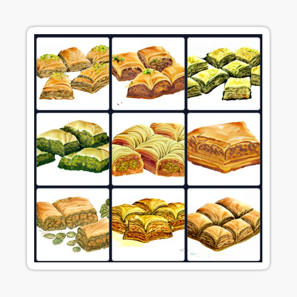 "Baklava art " Sticker for Sale by CinderPress | Redbubble