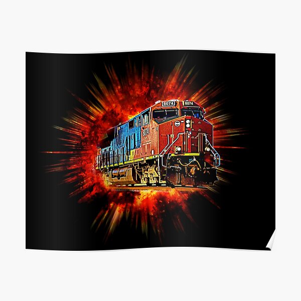 "Diesel Locomotive Bursting From Power Explosion" Poster for Sale by ...