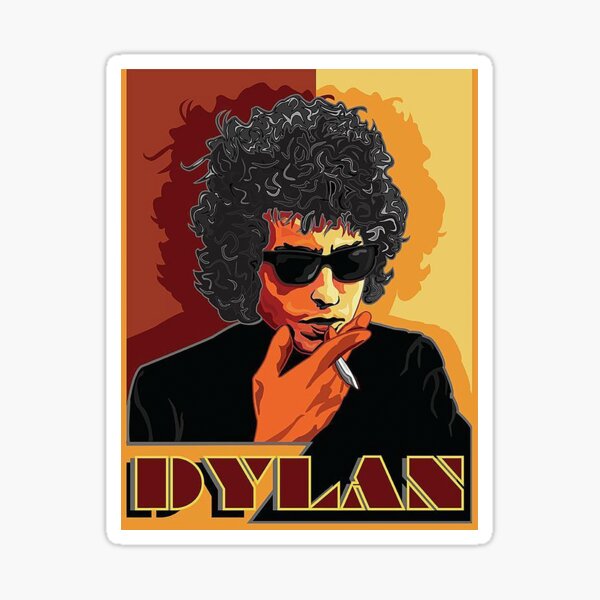 "Bob Dylan" Sticker for Sale by esrterio | Redbubble