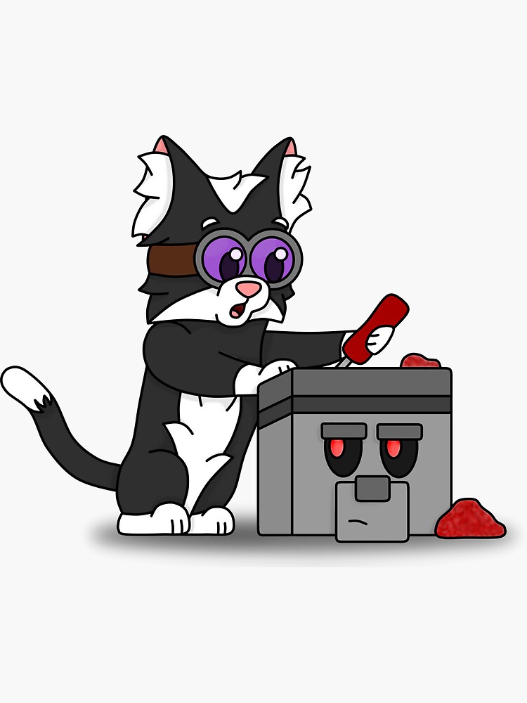 "Redstone with Schrödinger" Sticker for Sale by CamdenAKAIce | Redbubble