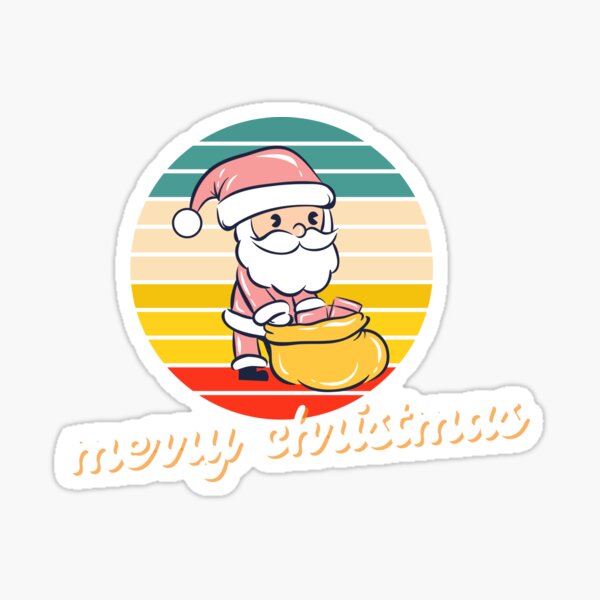 "Retro Vintage Pink Santa Claus" Sticker for Sale by PAPAJOOO | Redbubble
