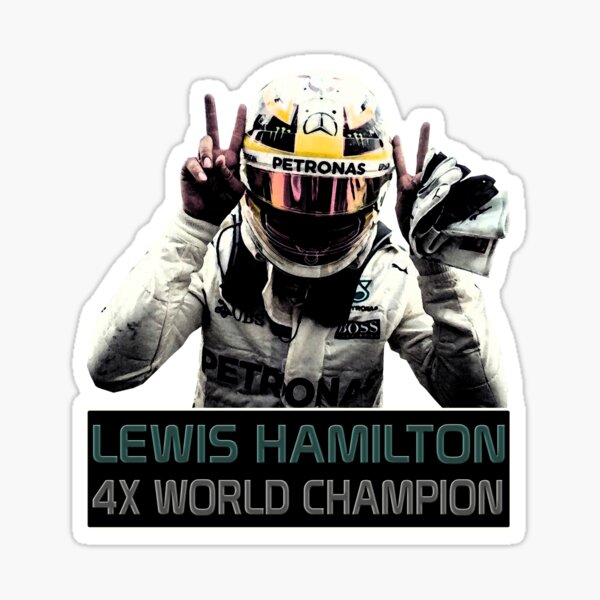 "Lewis Hamilton - 4x F1 World Champion" Sticker for Sale by ...