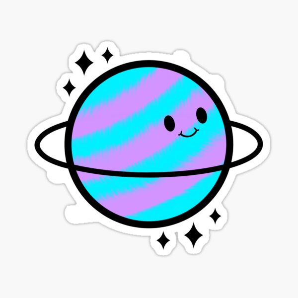 "Cute Planet - Blue & Purple" Sticker for Sale by xfoxpaws | Redbubble