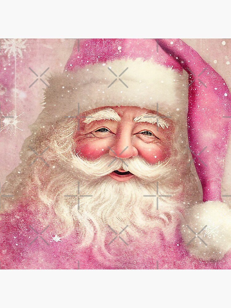 "Retro Vintage Pink Santa Claus" Sticker for Sale by MythicPrompts ...
