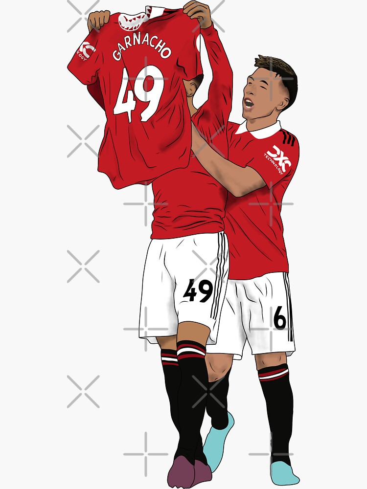 "Alejandro Garnacho Shirt Goal Celebration " Sticker for Sale by ...