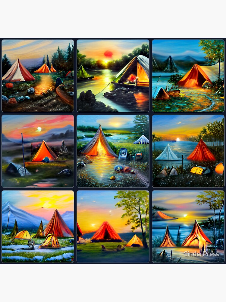 "Camp art / Camping, Picnic art" Poster for Sale by CinderPress | Redbubble