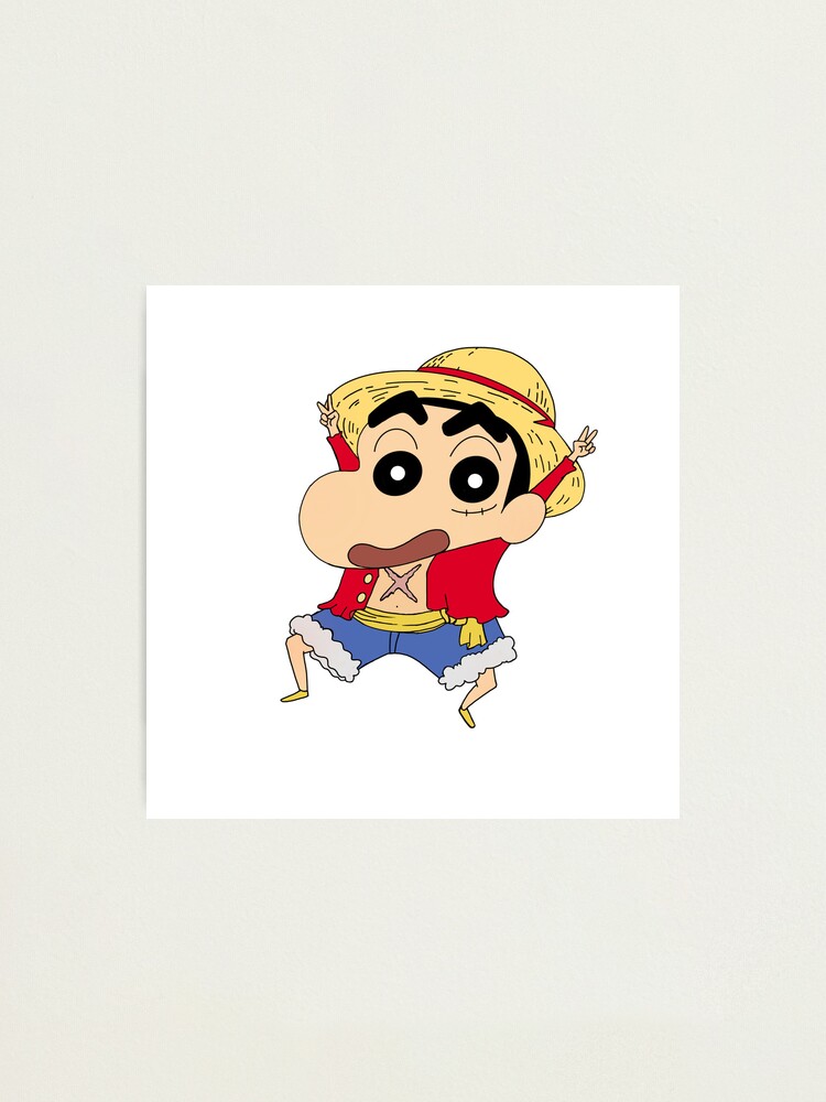 Lámina fotográfica «Shin Chan disfrazado de Monkey D Luffy, también ...