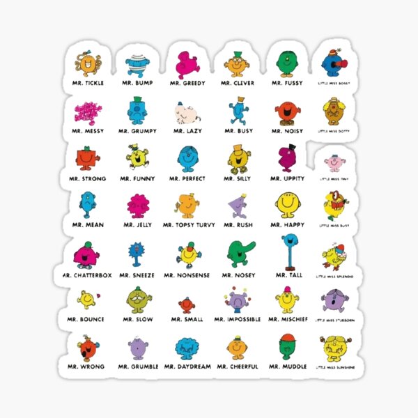 "Mr. Men" Sticker for Sale by NancyLeary | Redbubble