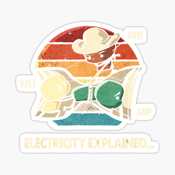 "Electricity Explained Retro" Sticker for Sale by premparekh | Redbubble