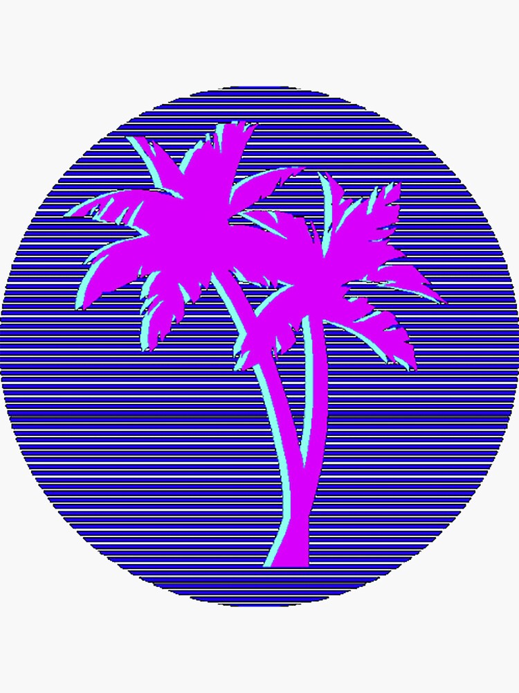 "Vaporwave palm trees 2" Sticker for Sale by verysadpeople | Redbubble