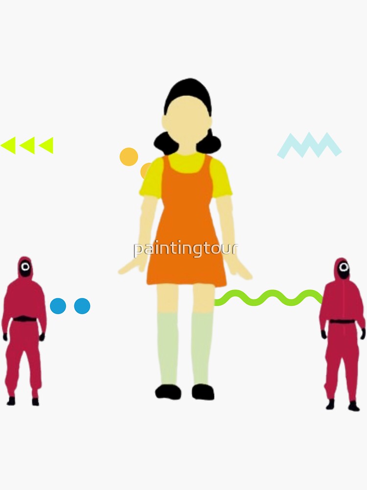 "The Squid Game robot doll" Sticker for Sale by paintingtour | Redbubble