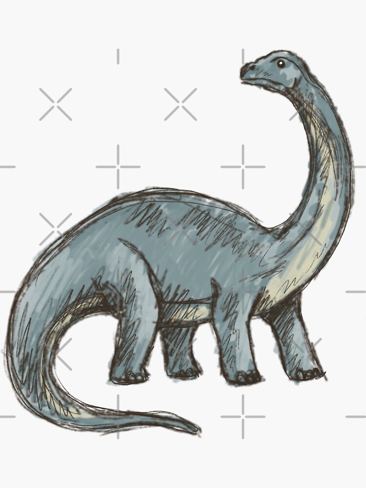 "Cute Dinosaurs: Brontosaurus" Sticker for Sale by thosepencils | Redbubble