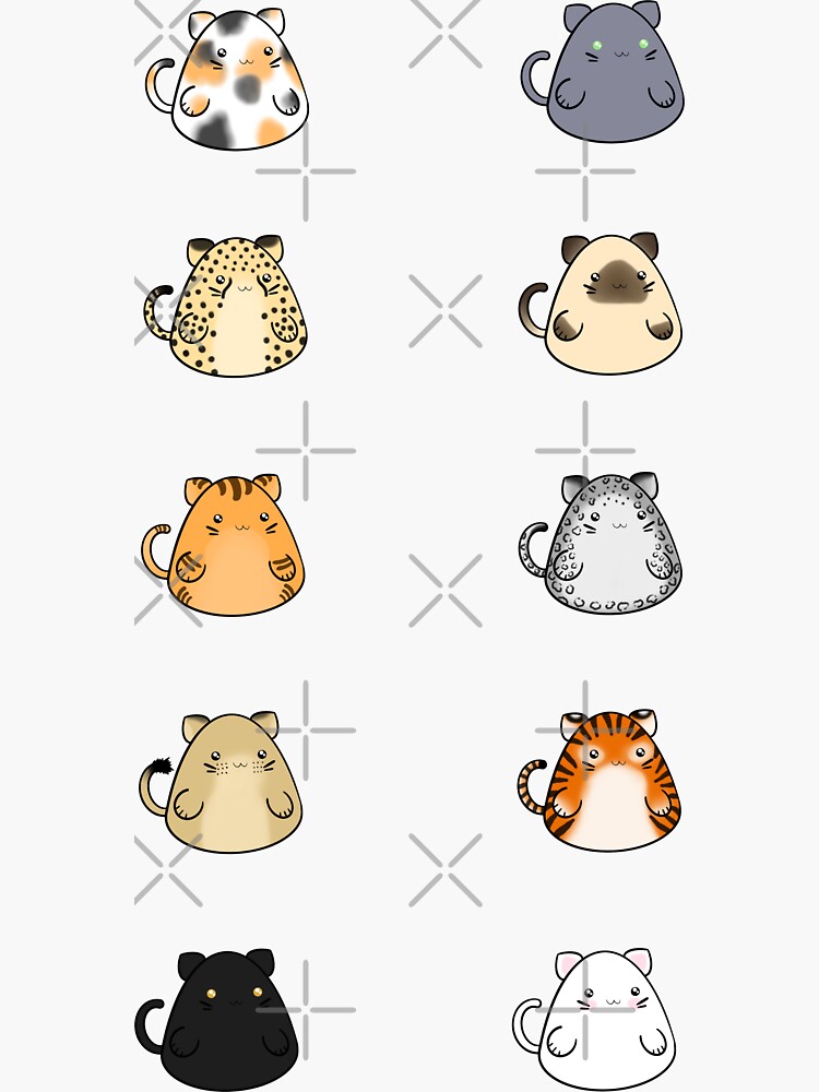 "Blob Cat Set" Sticker for Sale by TheSimpleEdge | Redbubble
