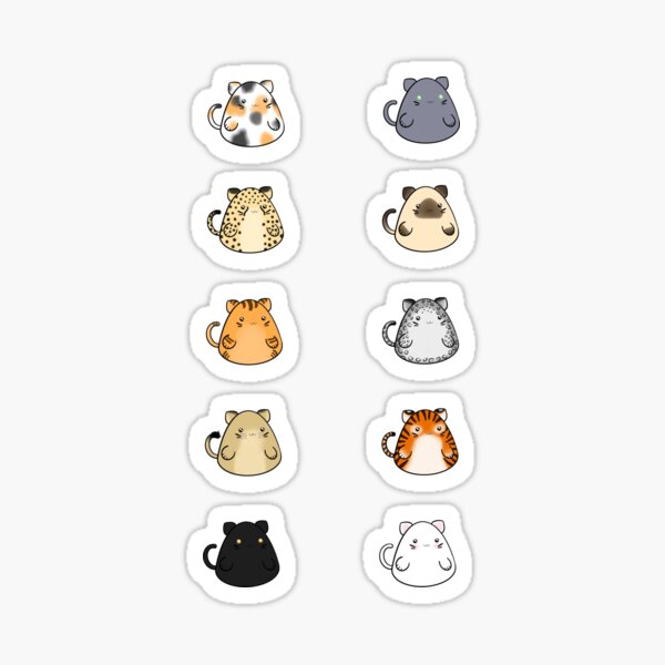 "Blob Cat Set" Sticker for Sale by TheSimpleEdge | Redbubble