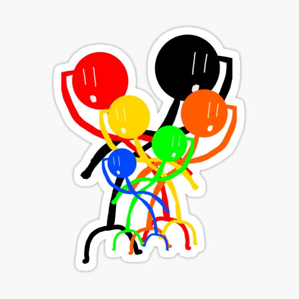 "Rainbow Stickmen" Sticker for Sale by Usagicollection | Redbubble