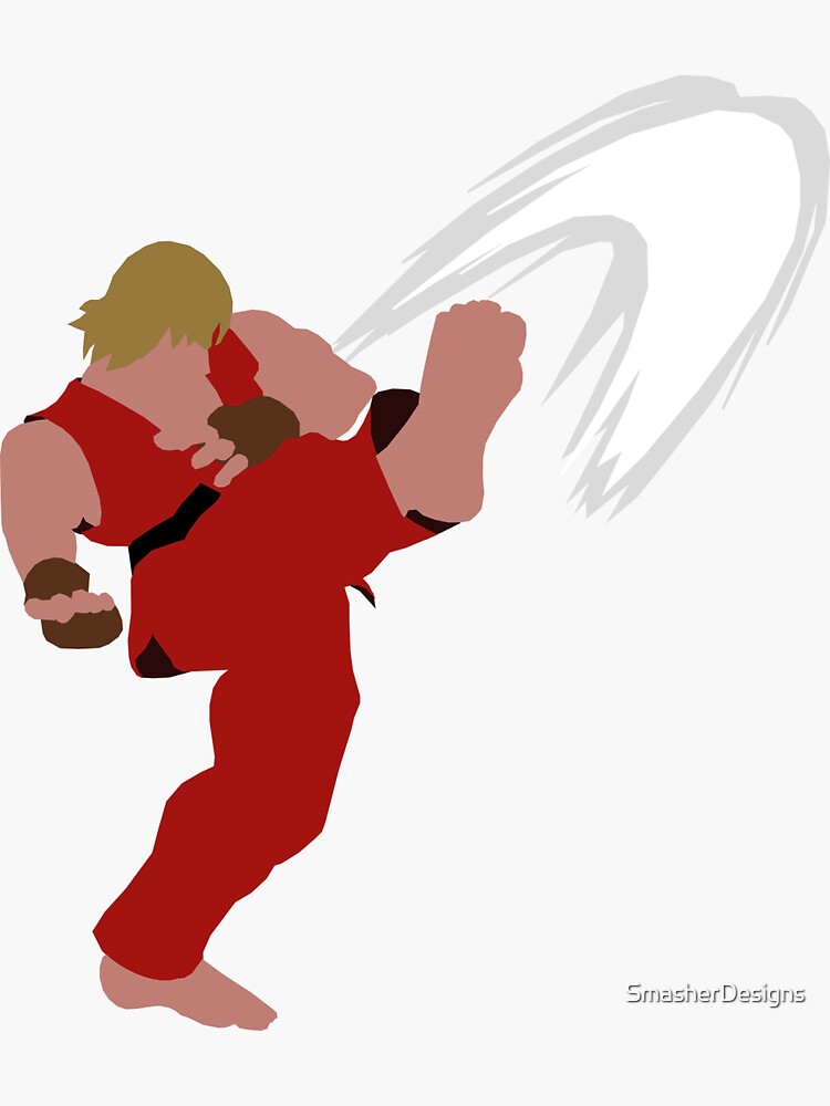 "ssbu ken nata otoshi geri crescent kick simple design" Sticker for ...