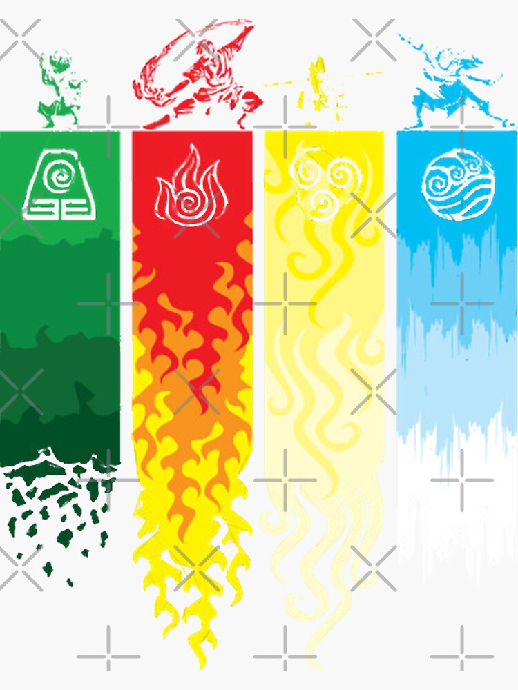 "Element Symbols Avatar The Last Airbender" Sticker for Sale by ...