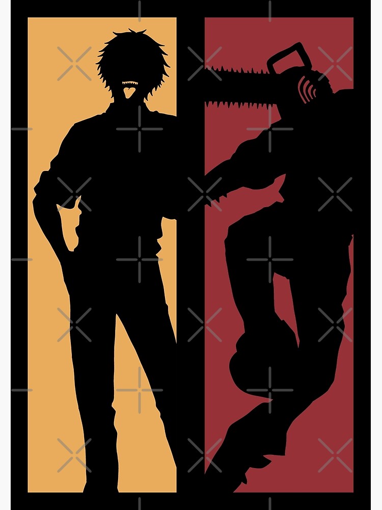 "Denji chainsaw man transparent minimalist silhouette | Black" Poster ...
