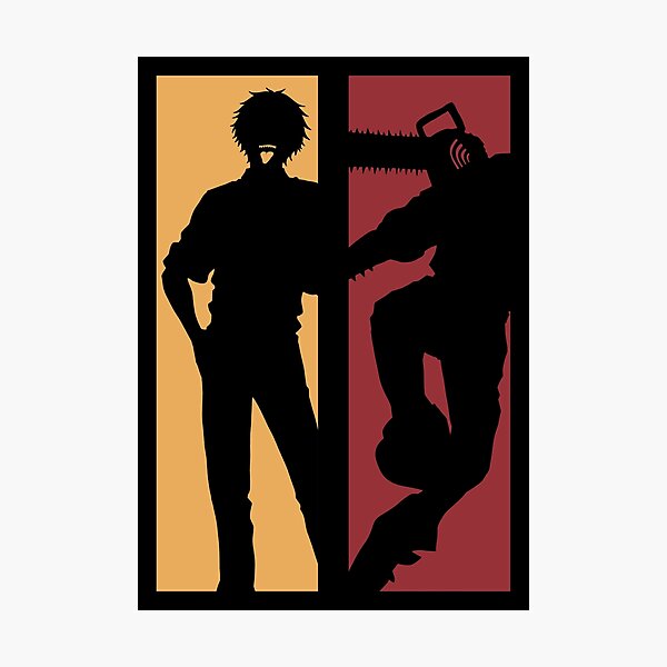 "Denji chainsaw man transparent minimalist silhouette | Black ...