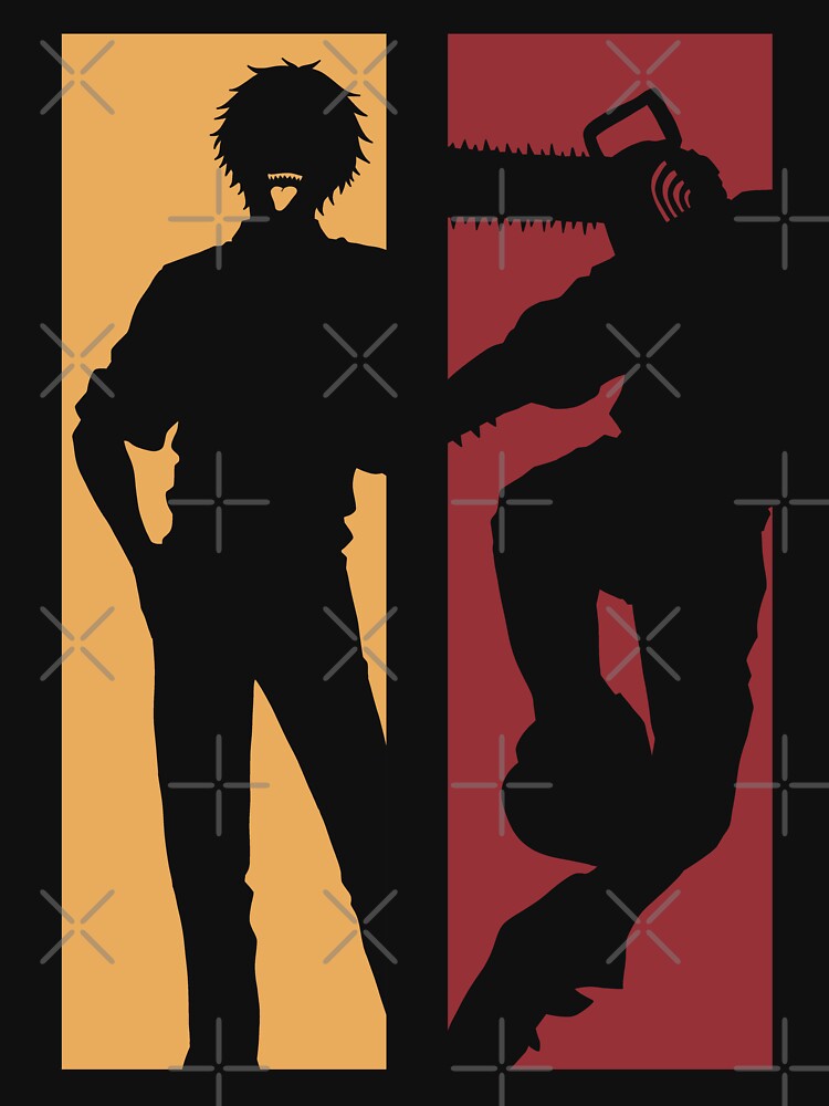 "Denji chainsaw man transparent minimalist silhouette | Black" T-shirt ...