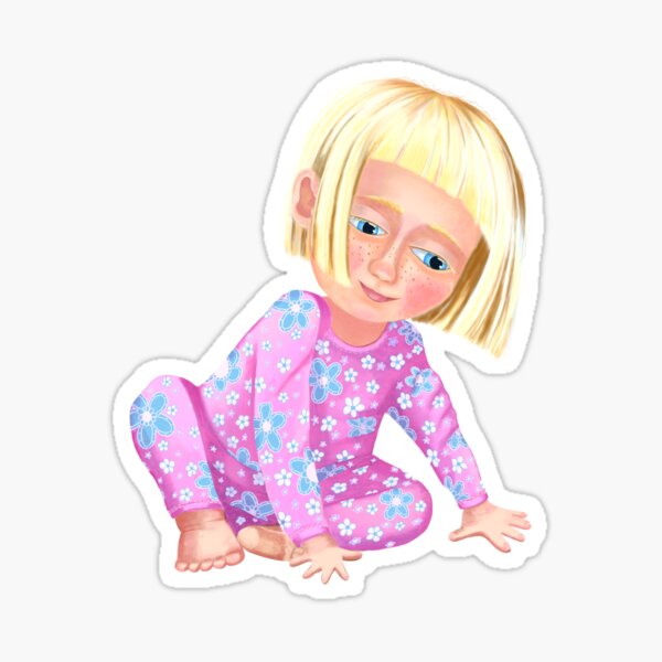 "Cute Little Girl" Sticker for Sale by JakoRila | Redbubble