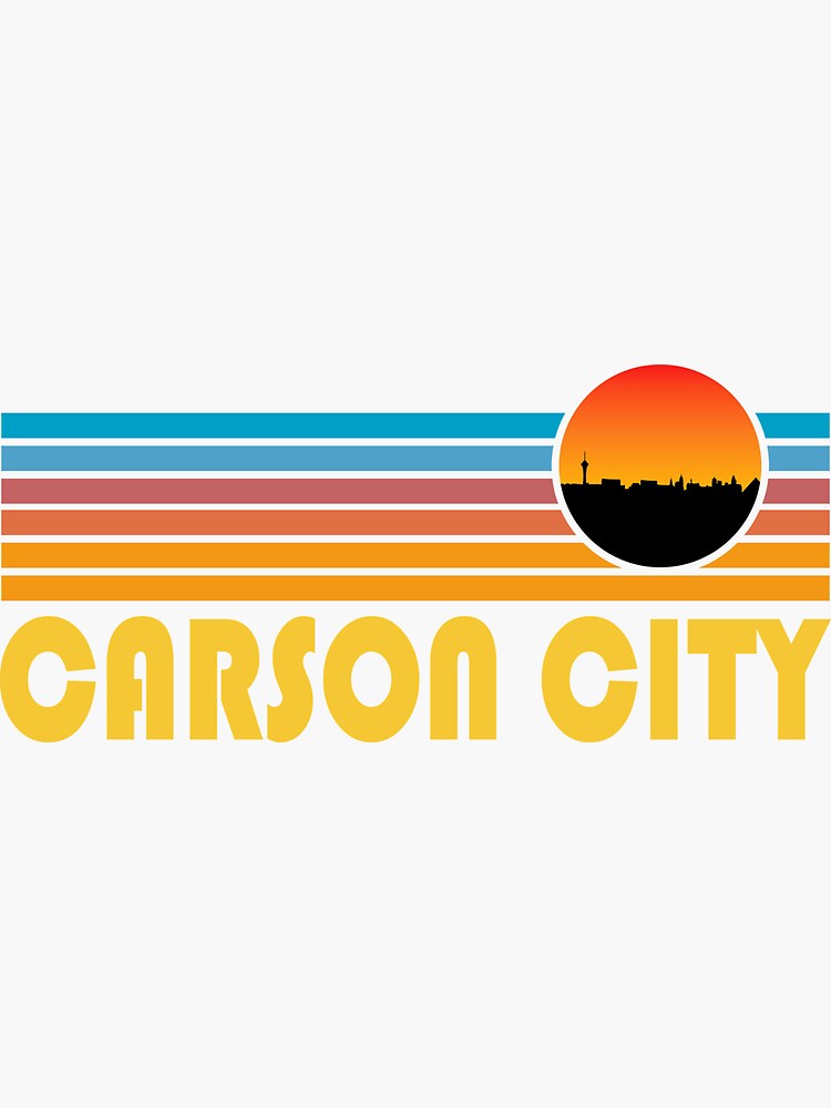 "Carson City Skyline Hometown Retro Design" Sticker for Sale by ...