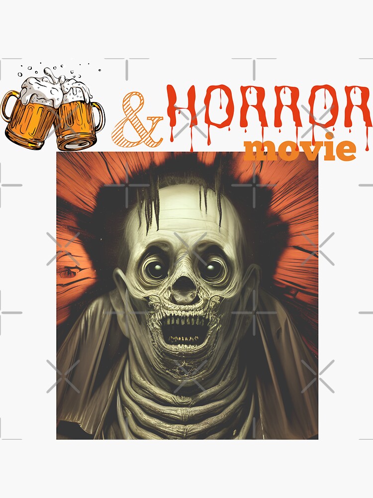 "Beer and horror movies" Sticker for Sale by praveendake | Redbubble
