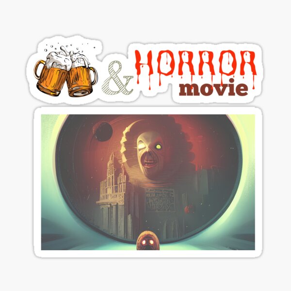 "Beer and horror movies" Sticker for Sale by praveendake | Redbubble
