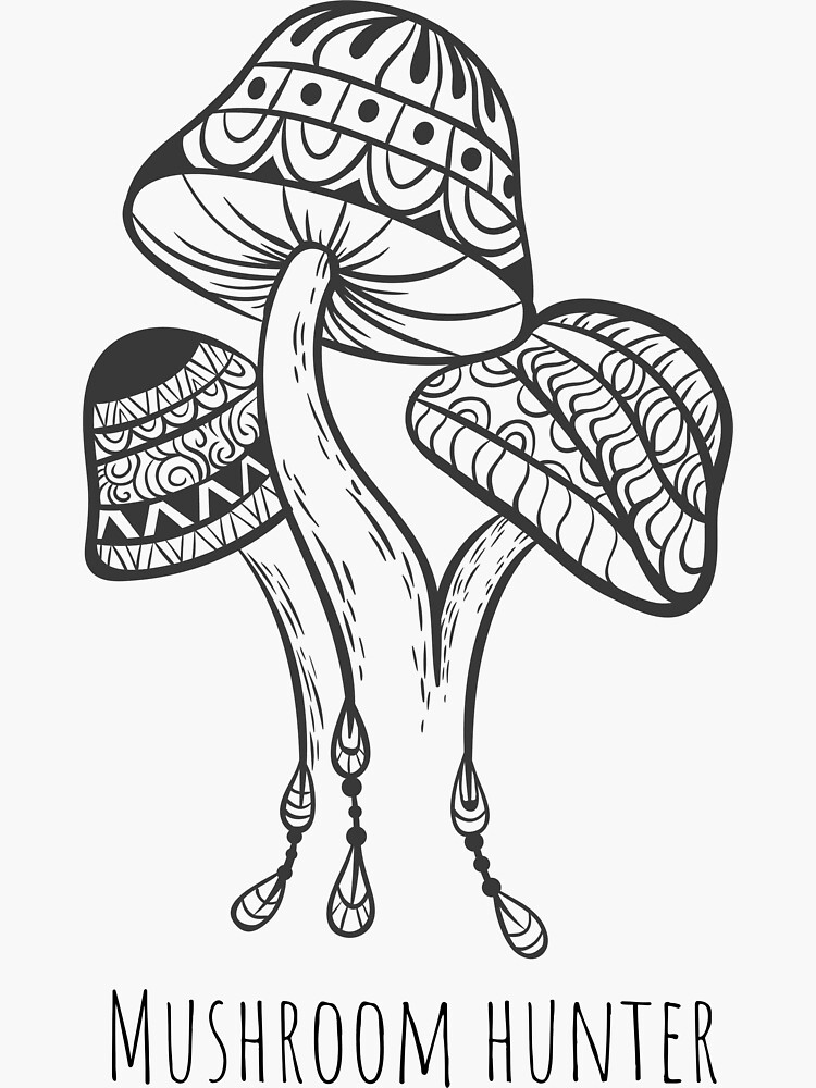 "Mushroom Hunter" Sticker for Sale by tealmountain | Redbubble